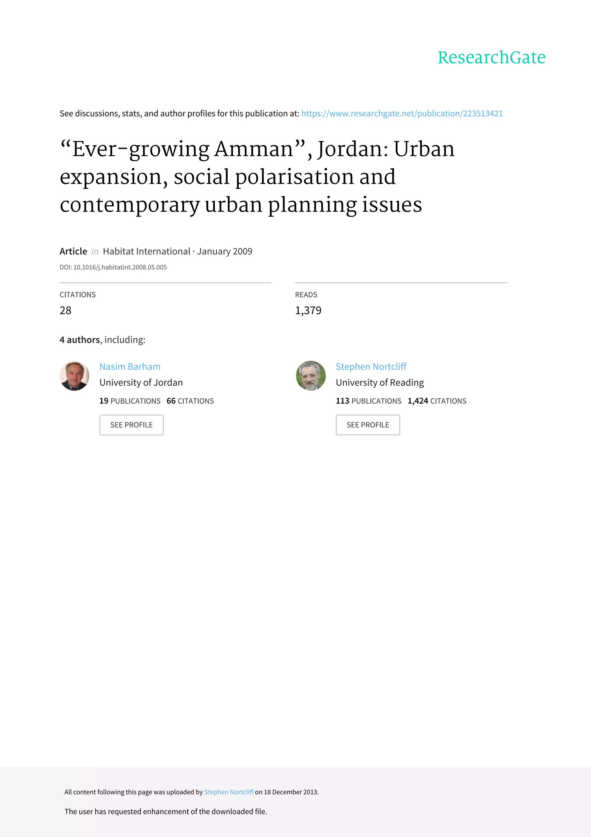 Ever growing amman, jordan_urban expansion social polarisation and ...