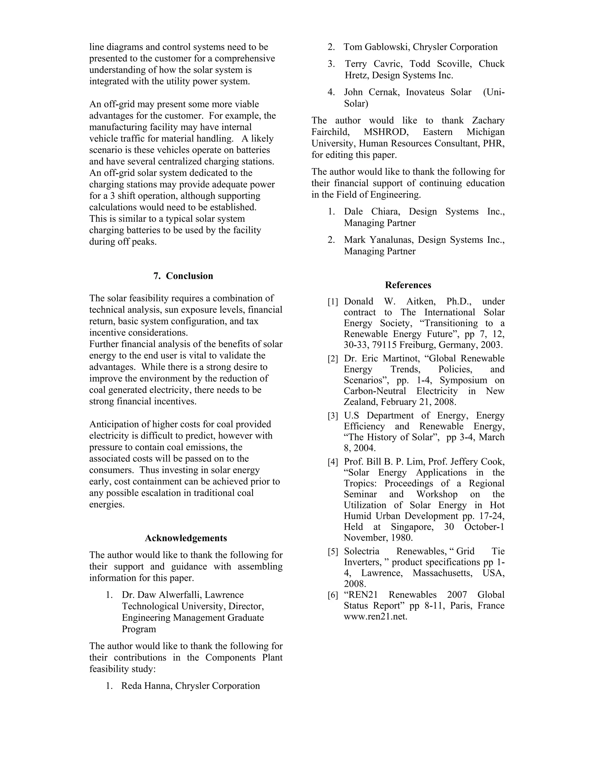 Solar Energy Application in a US Automotive Plant Feasibility Study | PDF