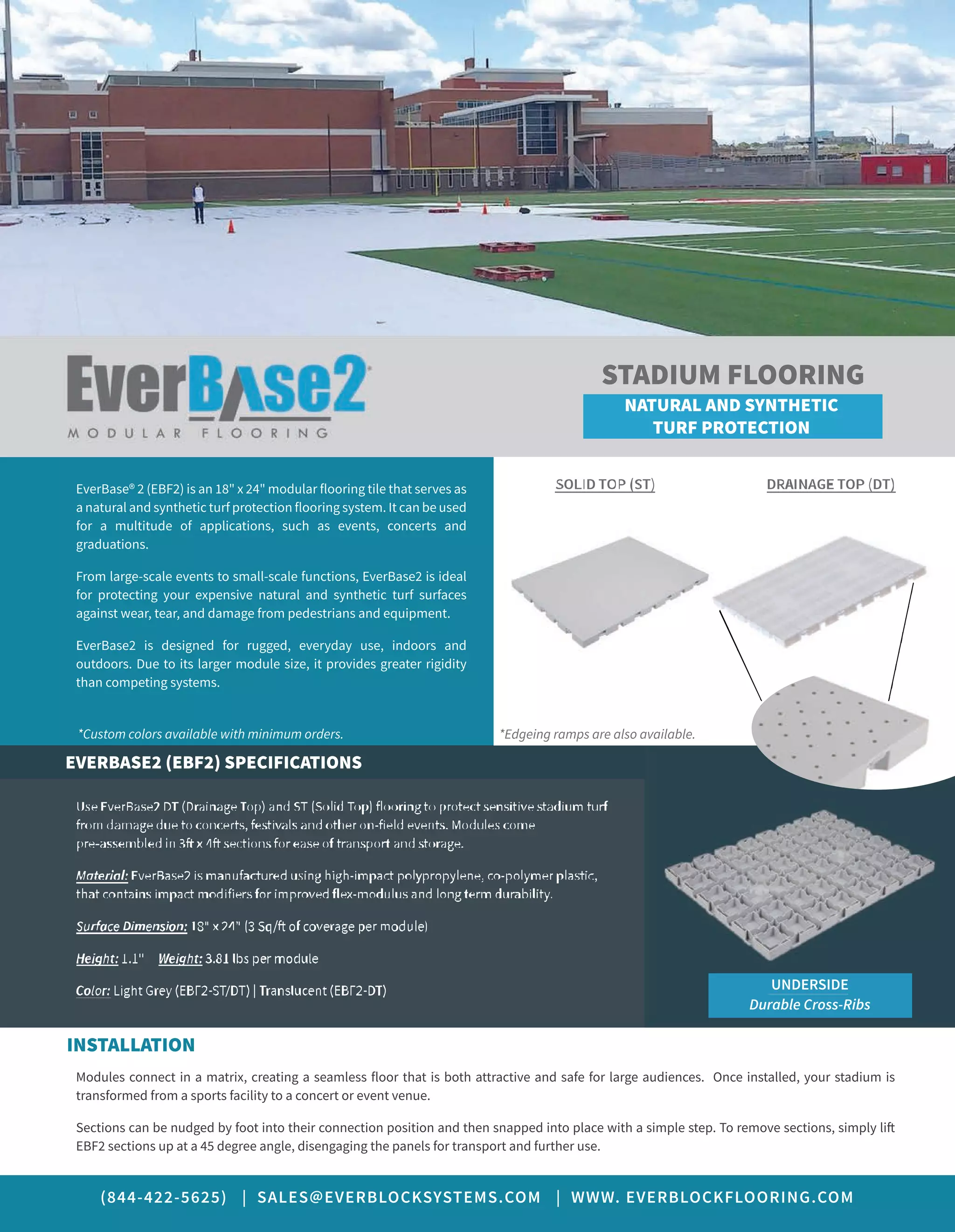 EverBlock Flooring - Stadium Turf Protection Brochure | PDF