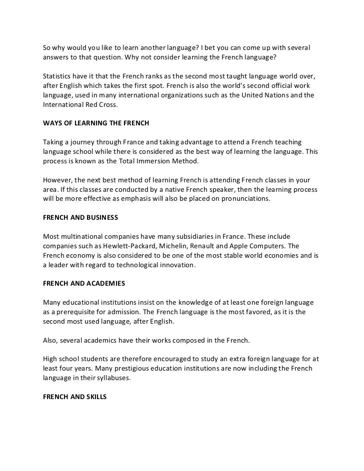 Ever Considered Taking French Language Courses