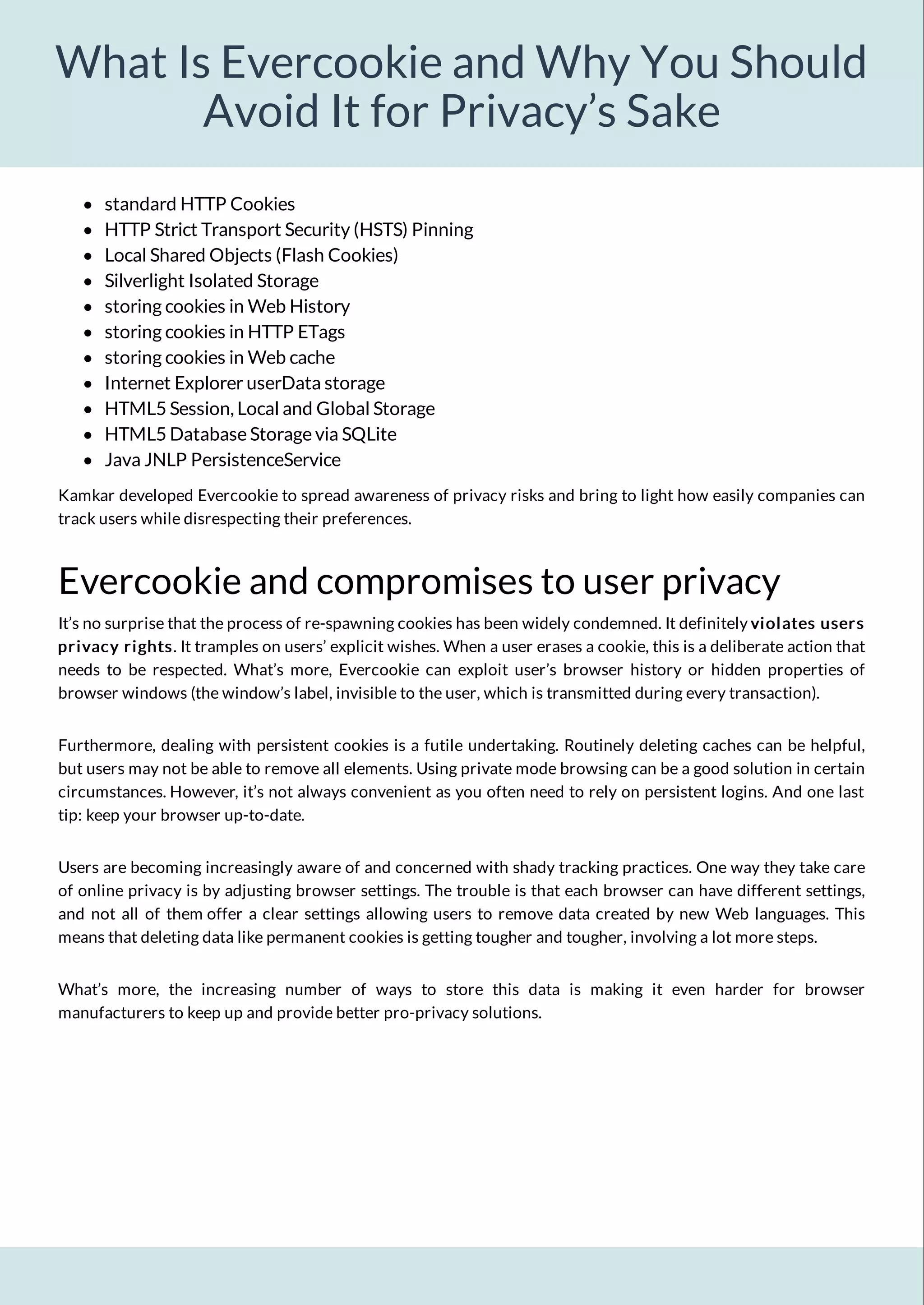 What Is Evercookie and Why You Should Avoid It for Privacy’s Sake | PDF