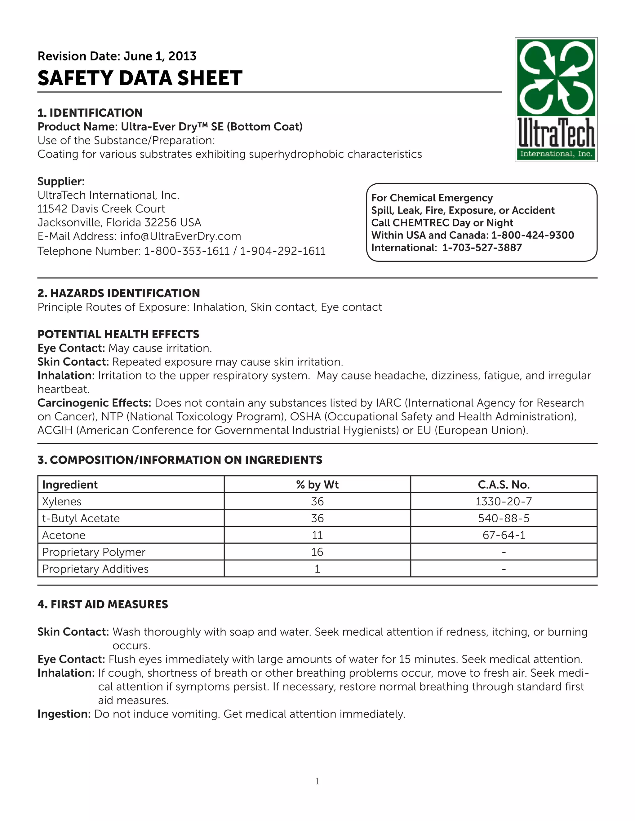 Ultra-Ever Dry - MSDS - Bottom Coat | PDF