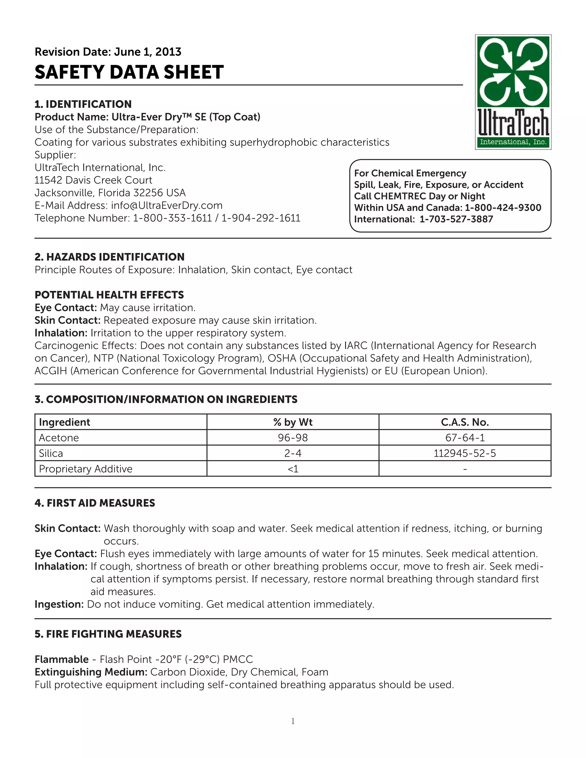 Ultra-Ever Dry - MSDS - Top Coat | PDF