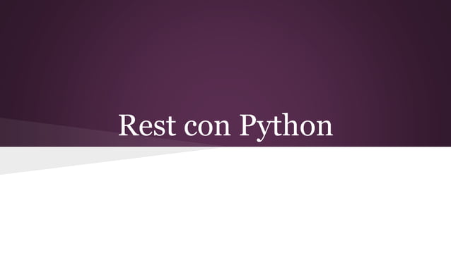 REST with Eve and Python | PPT