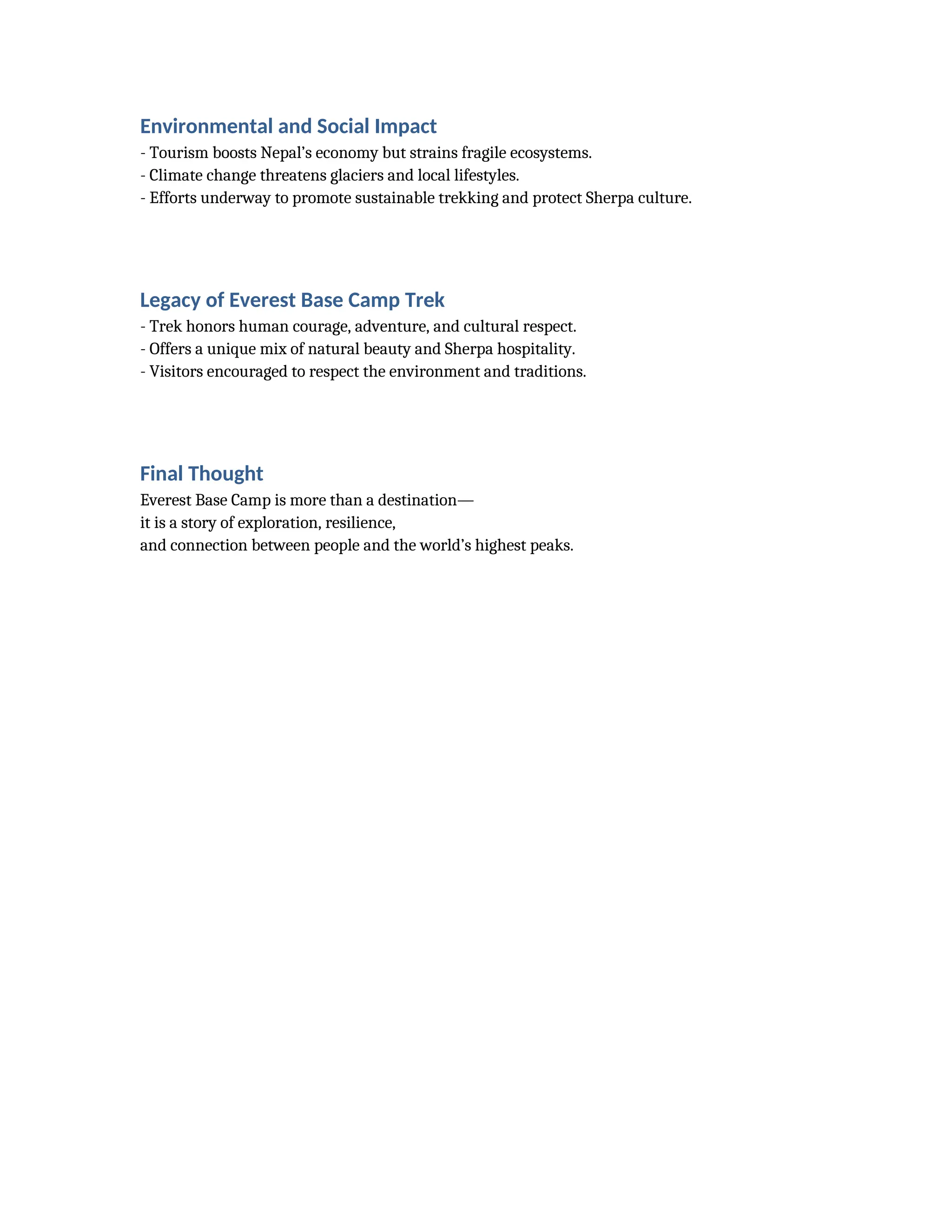 Everest Base Camp Trek: History, Sherpa Legacy & Himalayan Life | DOCX