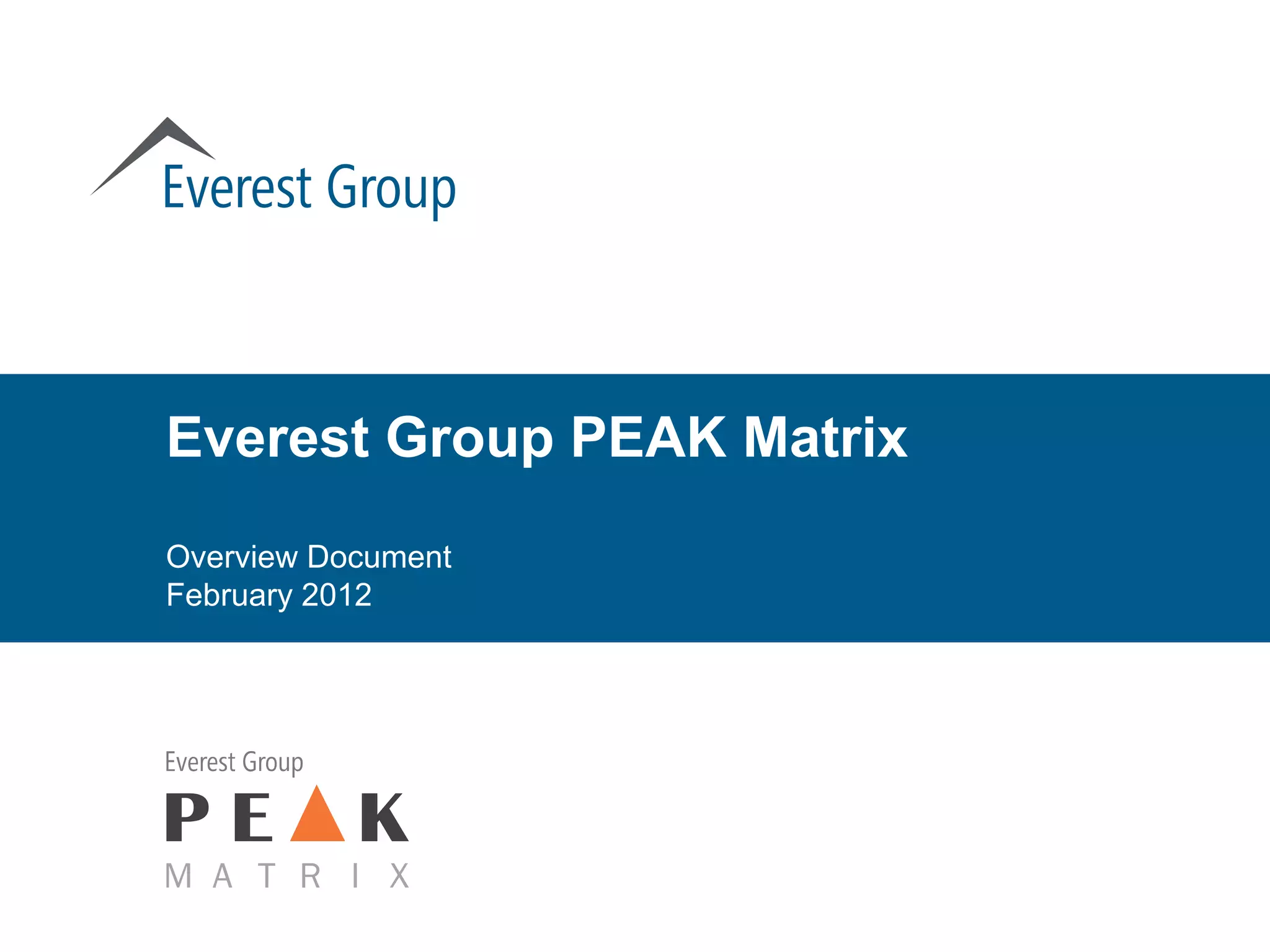 Everest Group PEAK Matrix Overview | PPT