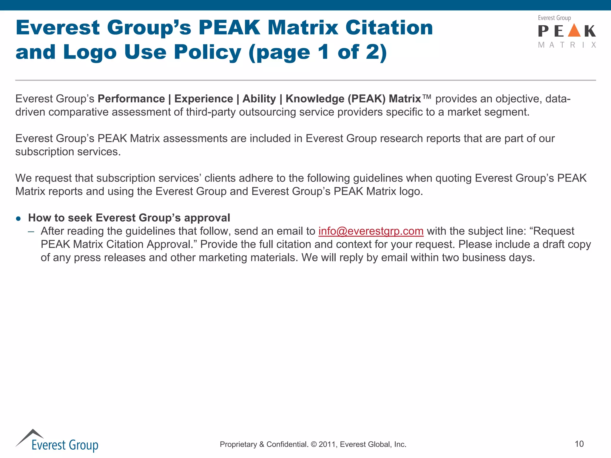 Everest Group PEAK Matrix Overview | PDF