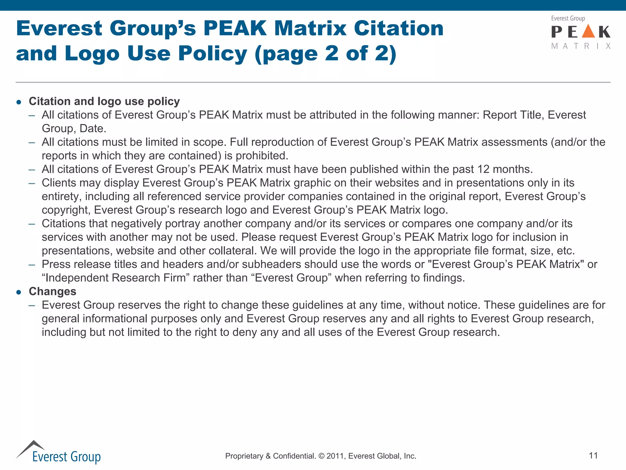 Everest Group PEAK Matrix Overview | PDF