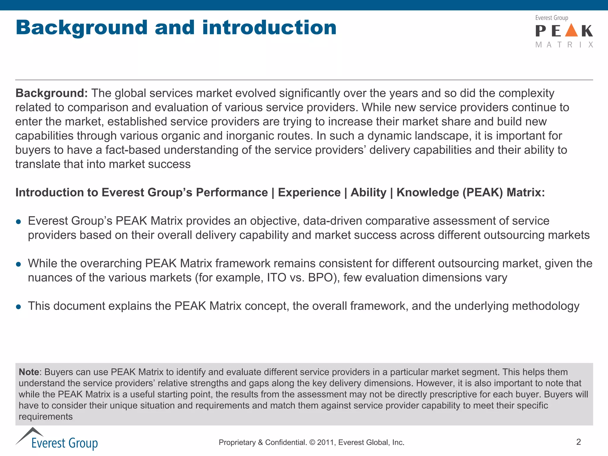 Everest Group PEAK Matrix Overview | PPT