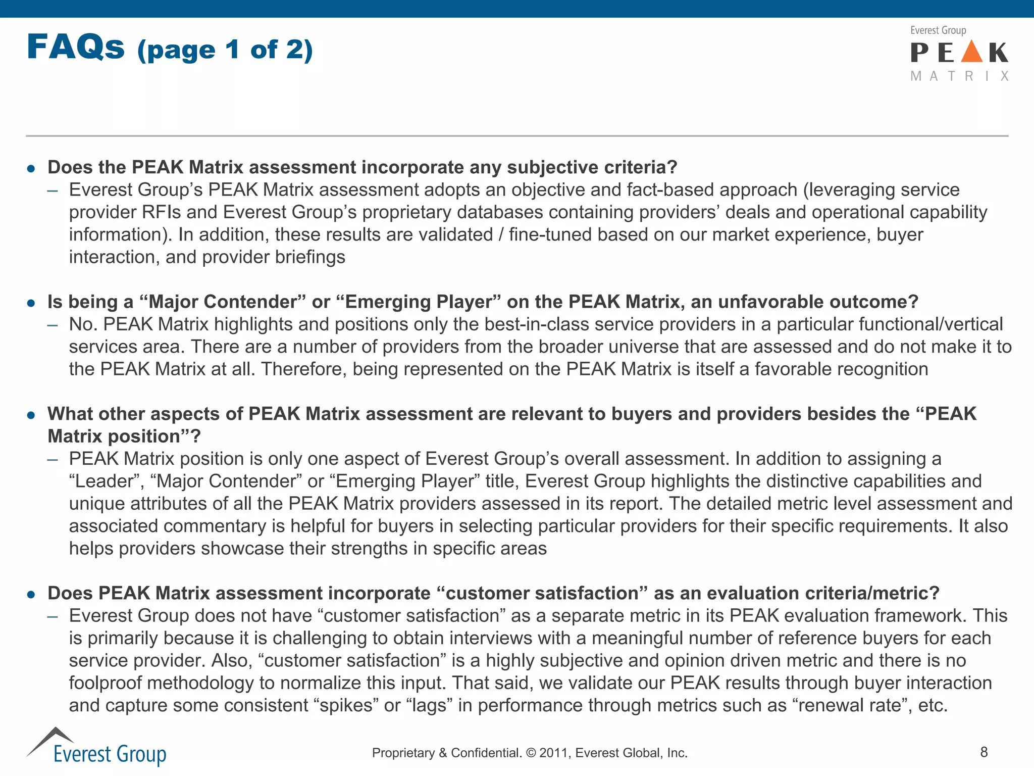 Everest Group PEAK Matrix Overview | PDF