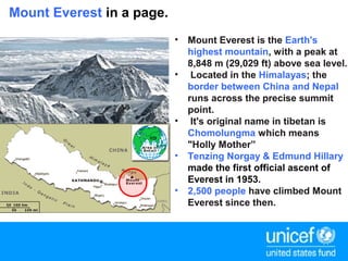 Climbing Everest in support of UNICEF | PPT