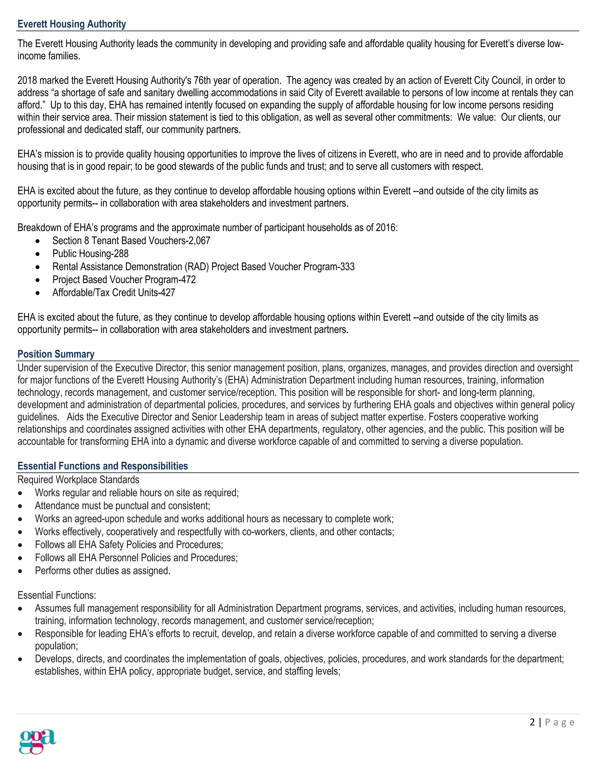 Everett Housing Authority-Director of Human Resources and ...