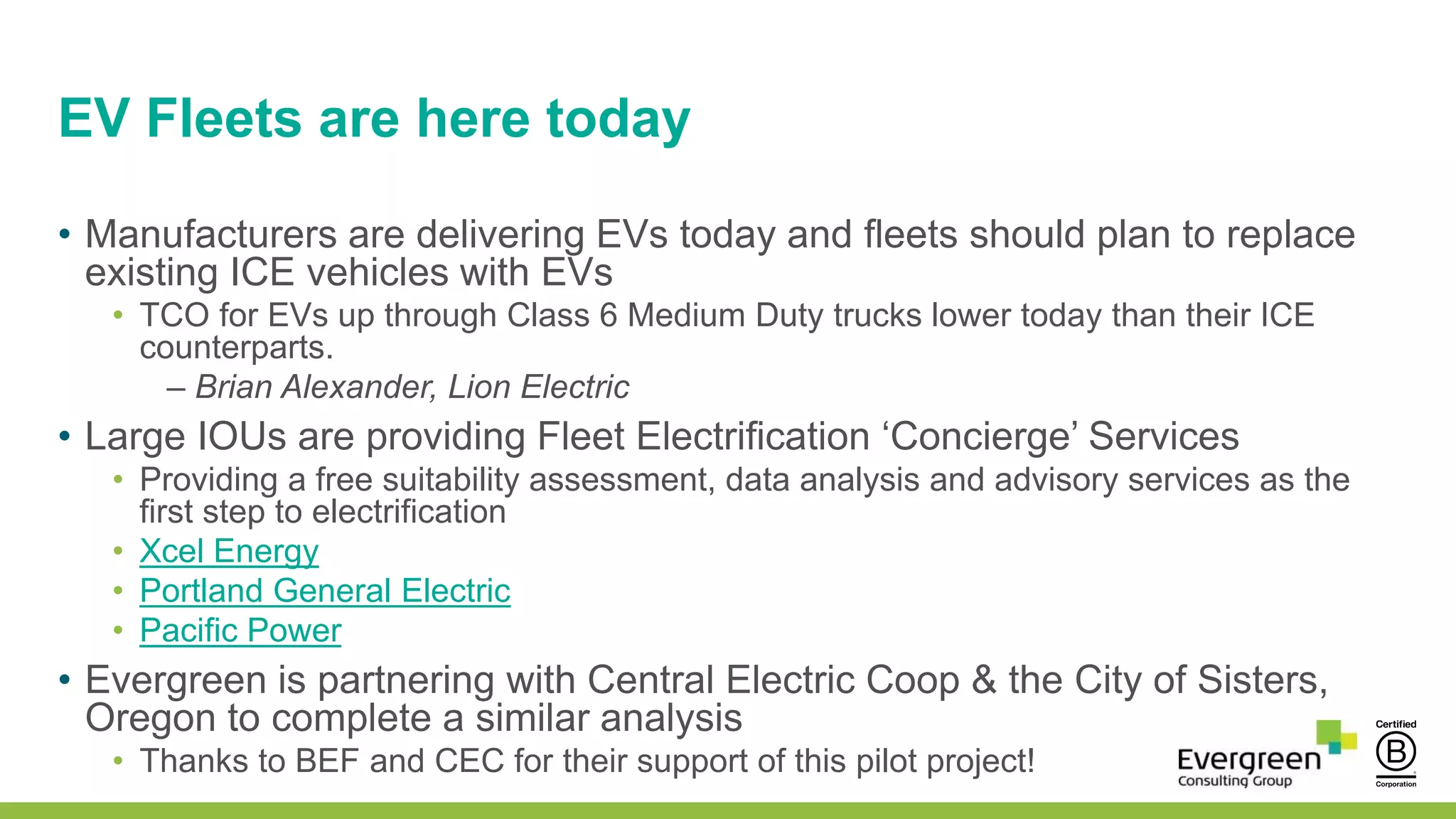 Evergreen Fleet Electrification Program by Greg Harr | PPT