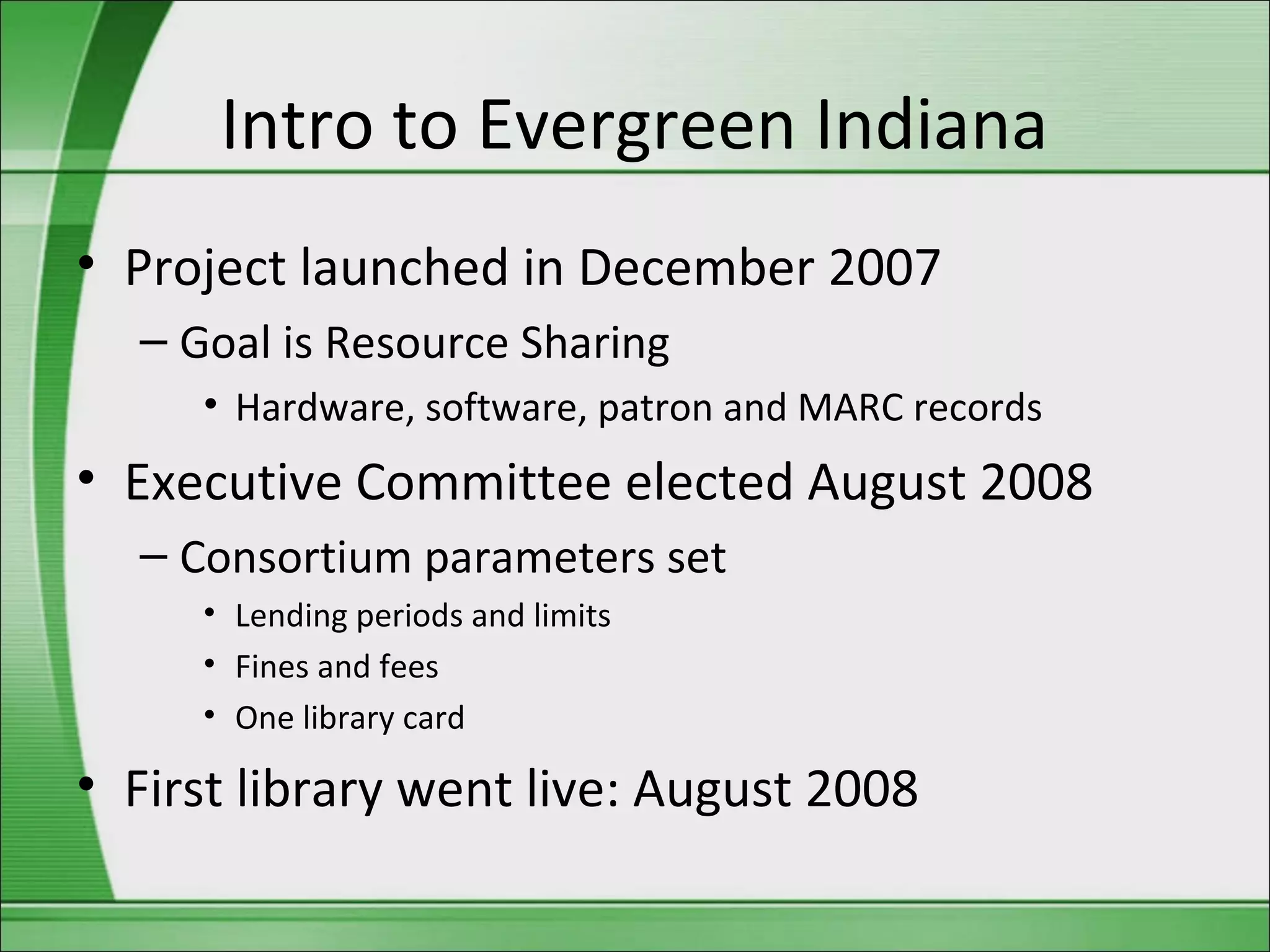 Evergreen Indiana Basic Circulation Class | PPT