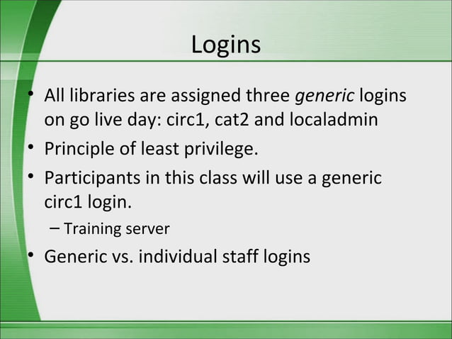 Evergreen Indiana Basic Circulation Class | PPT