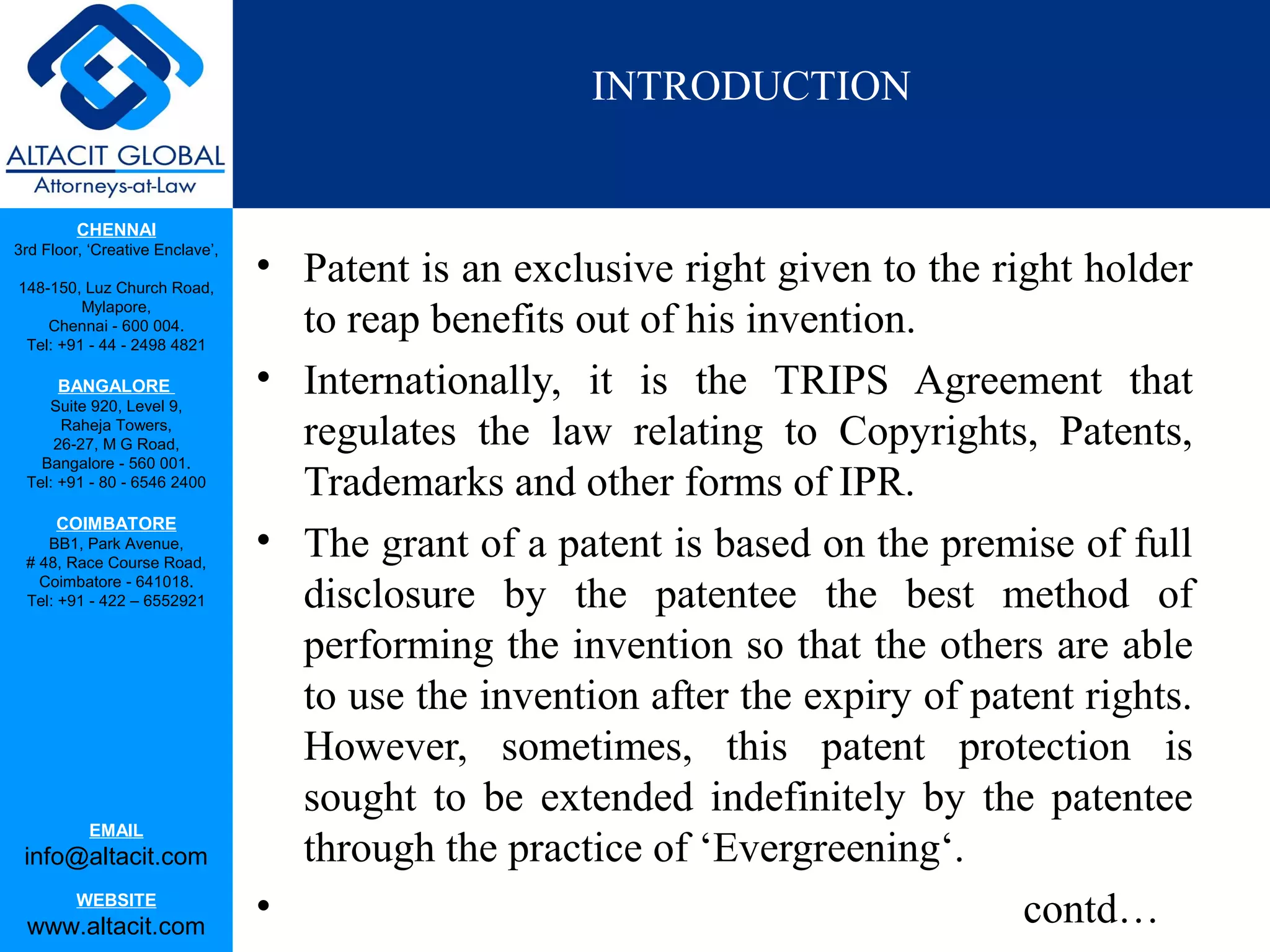 Evergreening of patents | PPT