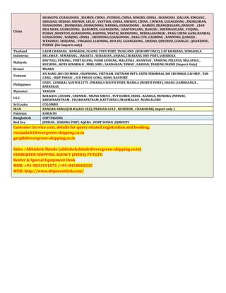 @Evergreen reefer export import service port | PDF