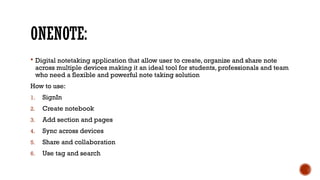 evernote and onenote presentation class lectures | PPTX