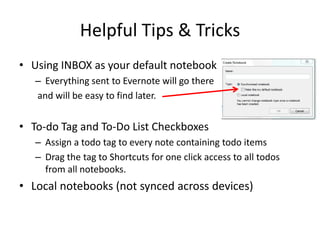 EVERNOTE For Research and Outreach | PPT