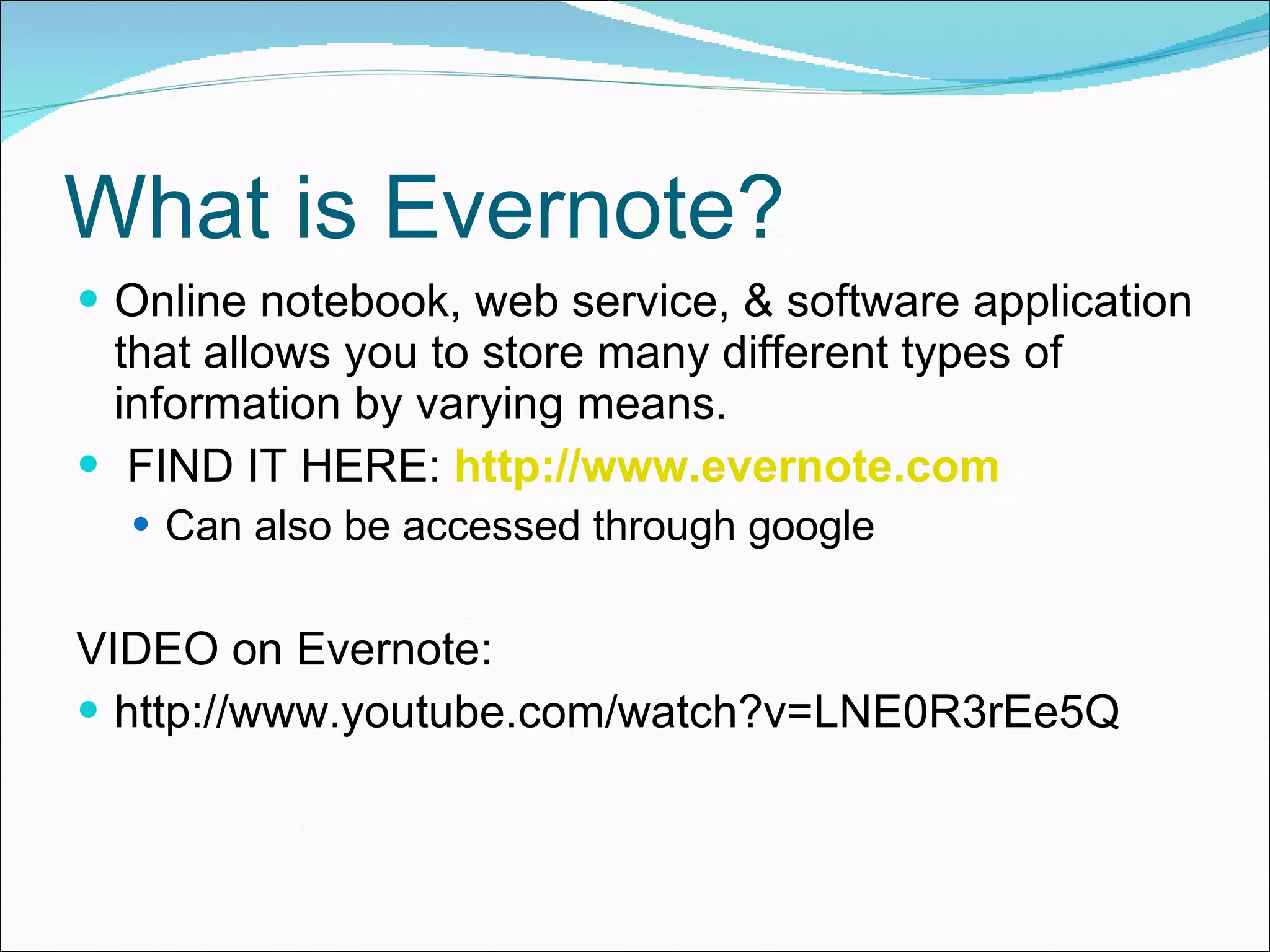 Evernote Presentation | PPT