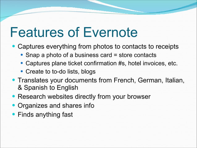 Evernote Presentation | PPT