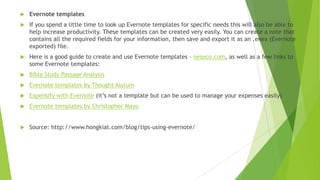 Evernote tips and templates | PPTX