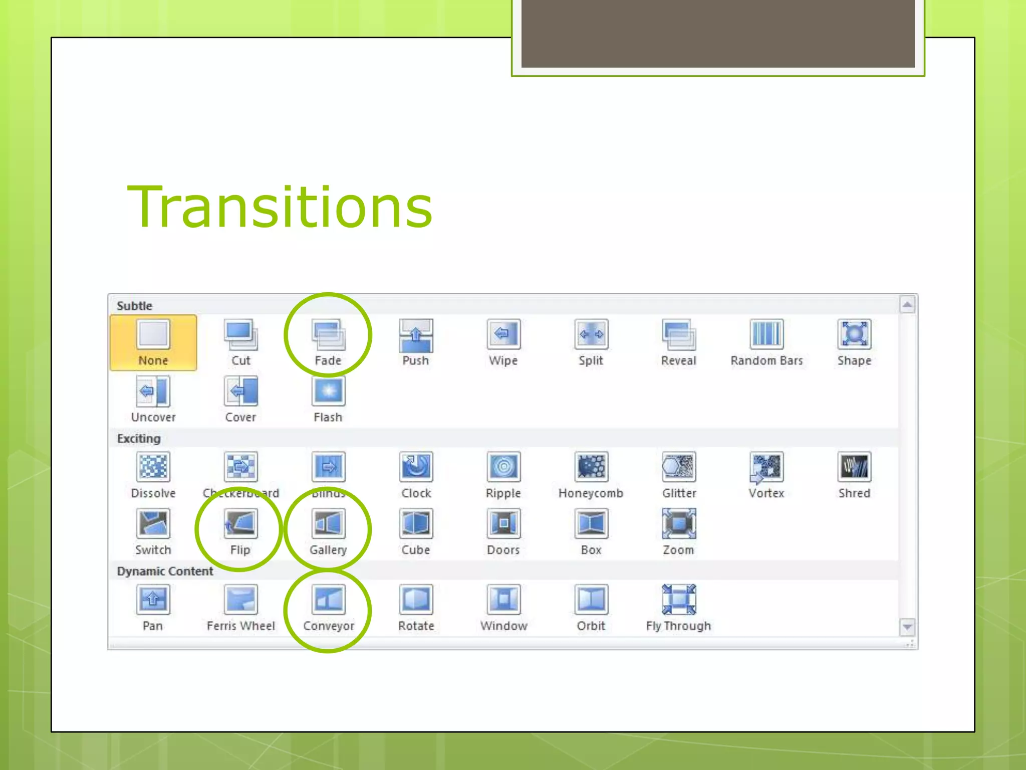 PowerPoint Transitions and Animations | PPTX
