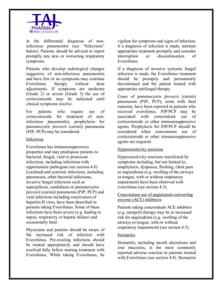 Everolimus Tablets Taj Pharma SmPC | PDF