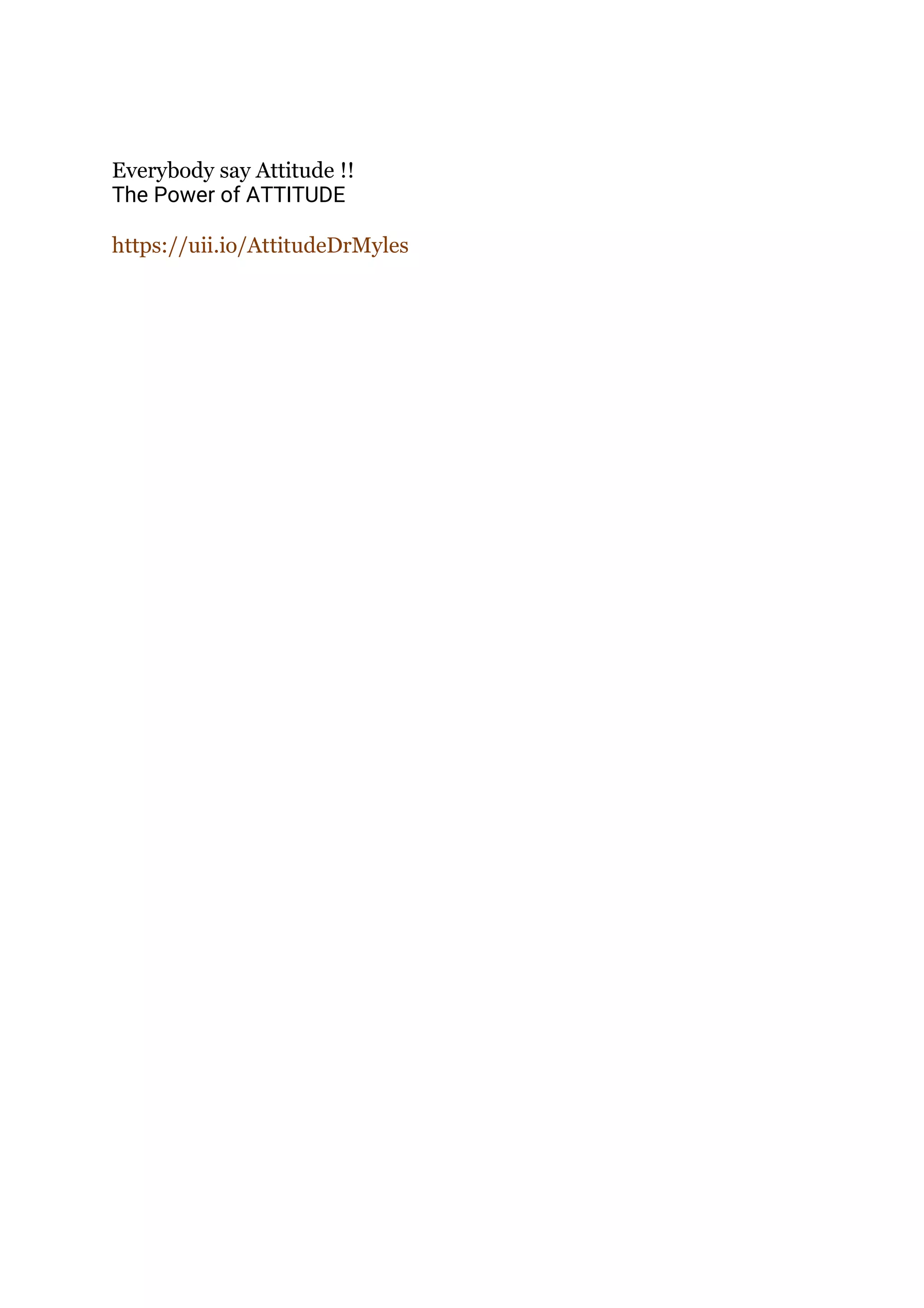 Everybody say attitude | PDF