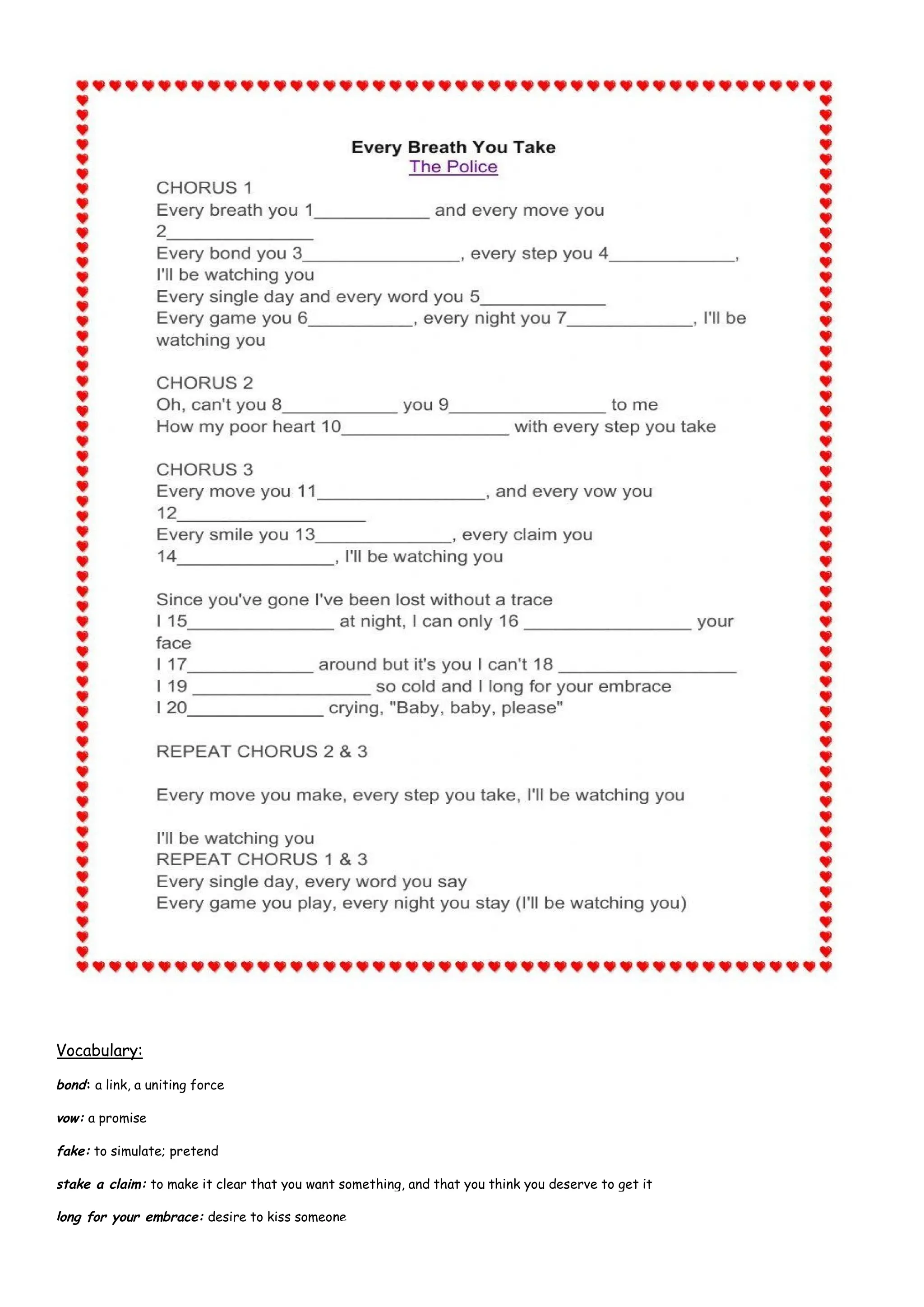 Every breath you take song worksheet.docx