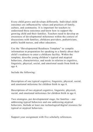 Every child grows and develops differently. Individual child out.docx ...