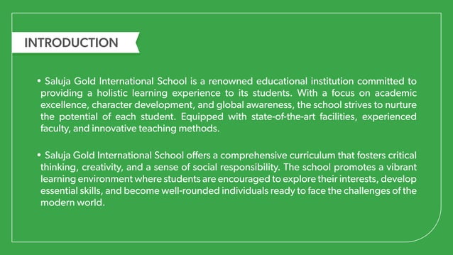 Every Child is Gold at Saluja Gold International School | PPT