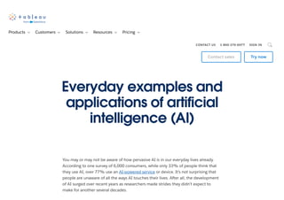 Everyday examples and applications of artificial intelligence (AI ...