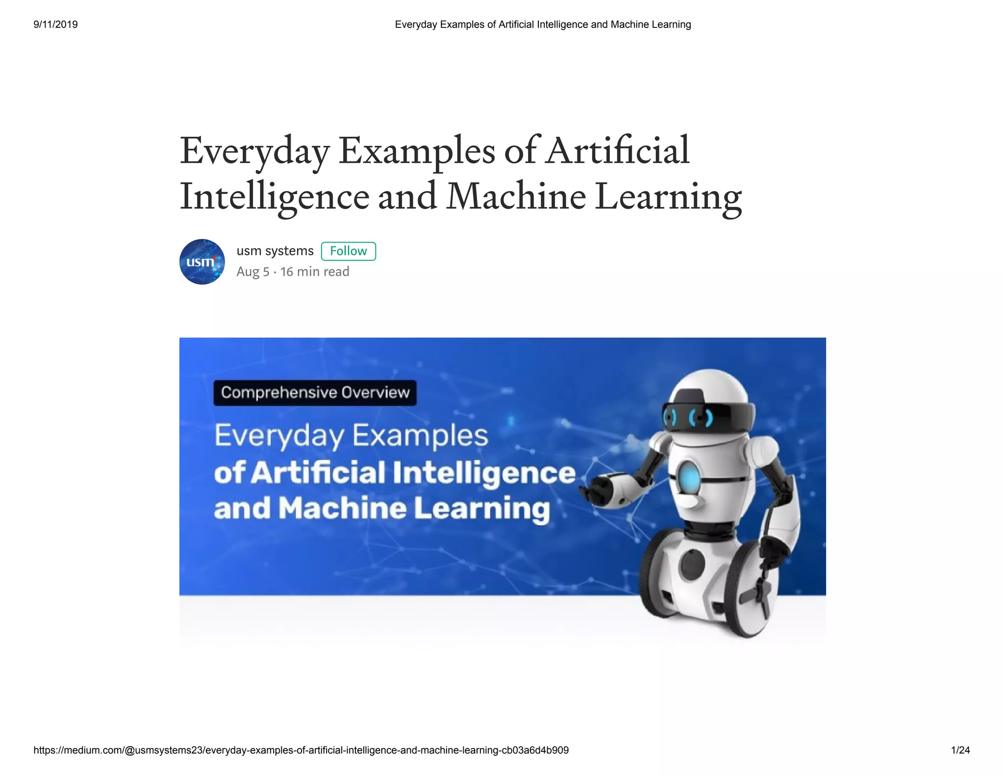 Everyday examples of artificial intelligence and machine learning | PDF