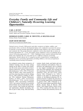 Everyday family and community life and childrens | PDF