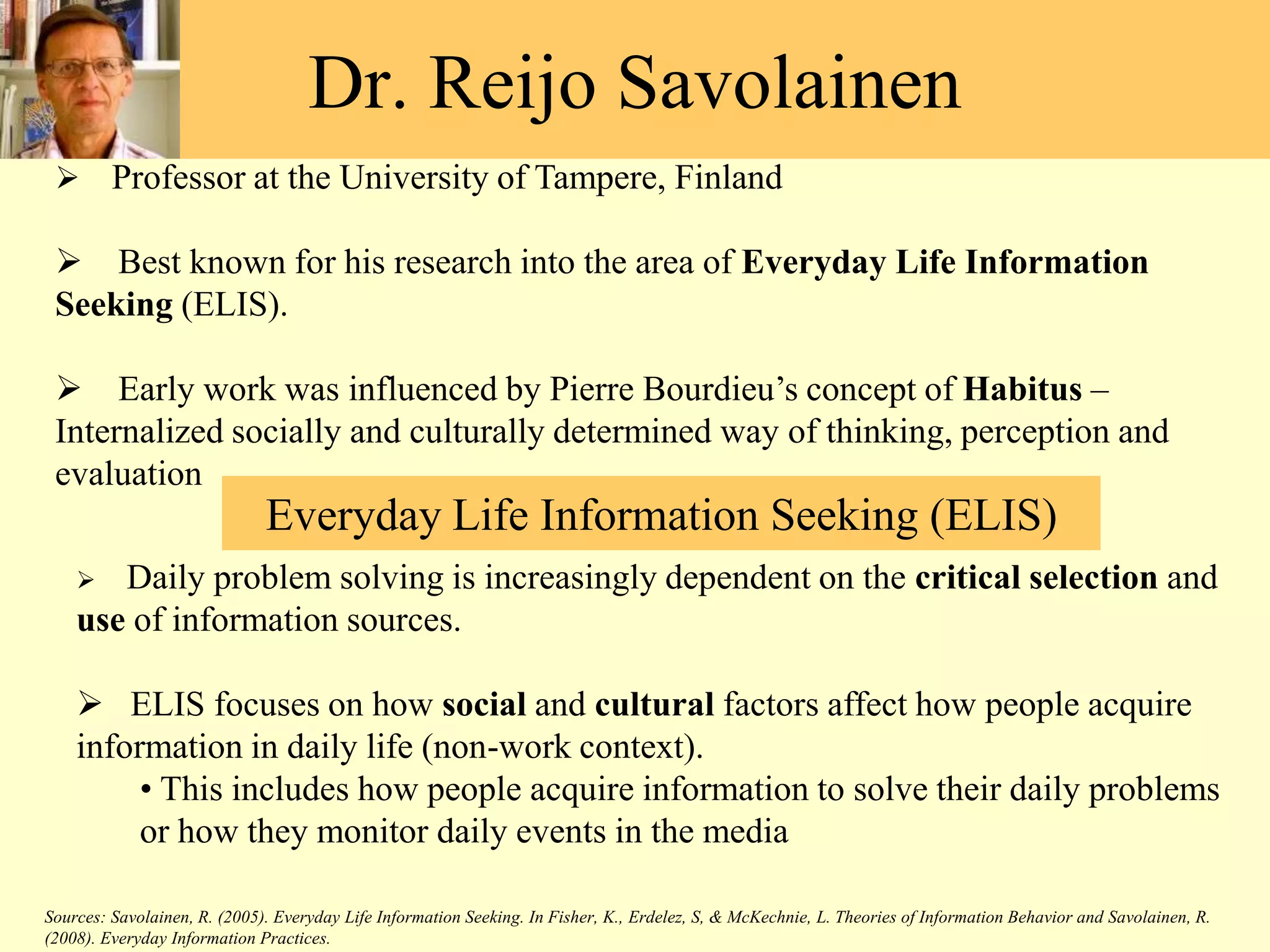Everyday lifeinformationseeking | PPT