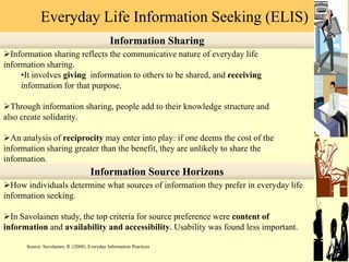 Everyday lifeinformationseeking | PPT