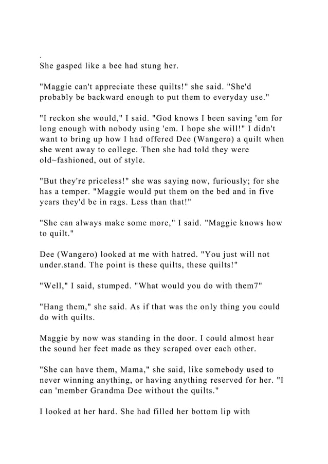 Everyday Useby Alice WalkerI will wait for her in the .docx