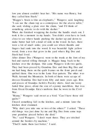 Everyday Use Short story, 1994 Walker, Alice (American novelis | DOCX