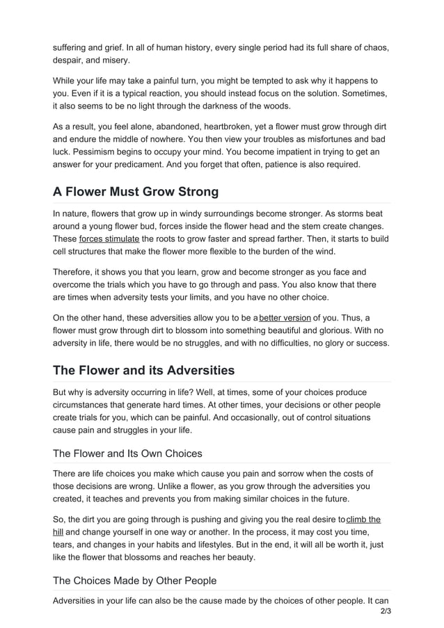 Every flower must grow through dirt | PDF