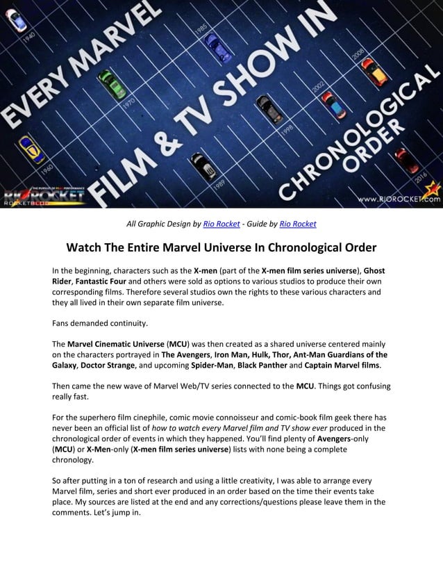Every Marvel Film & TV Show in Chronological Order | PDF | Comic Books ...