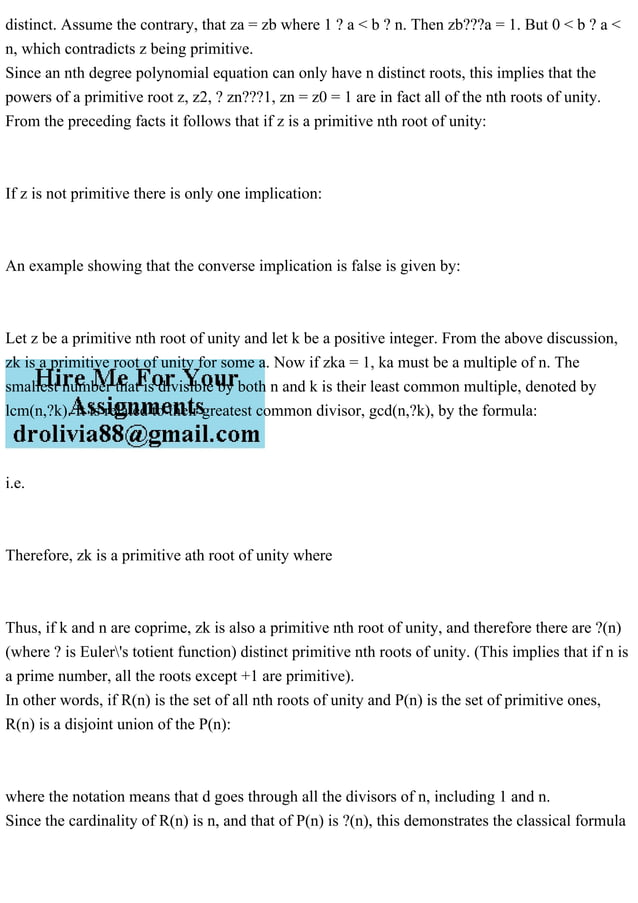 Every nth root of unity z is a primitive ath root of unity for some .pdf