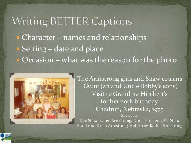 Every Picture Tells a Story Part 1: How To Write Great Photo Captions