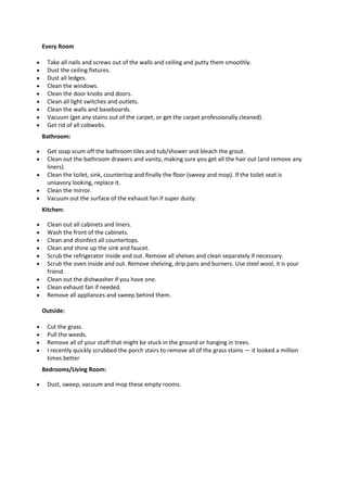 Cleaning Check-List | PDF