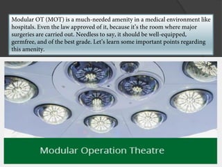 Modular operation theatre basics for surgeons and hospitals | PDF