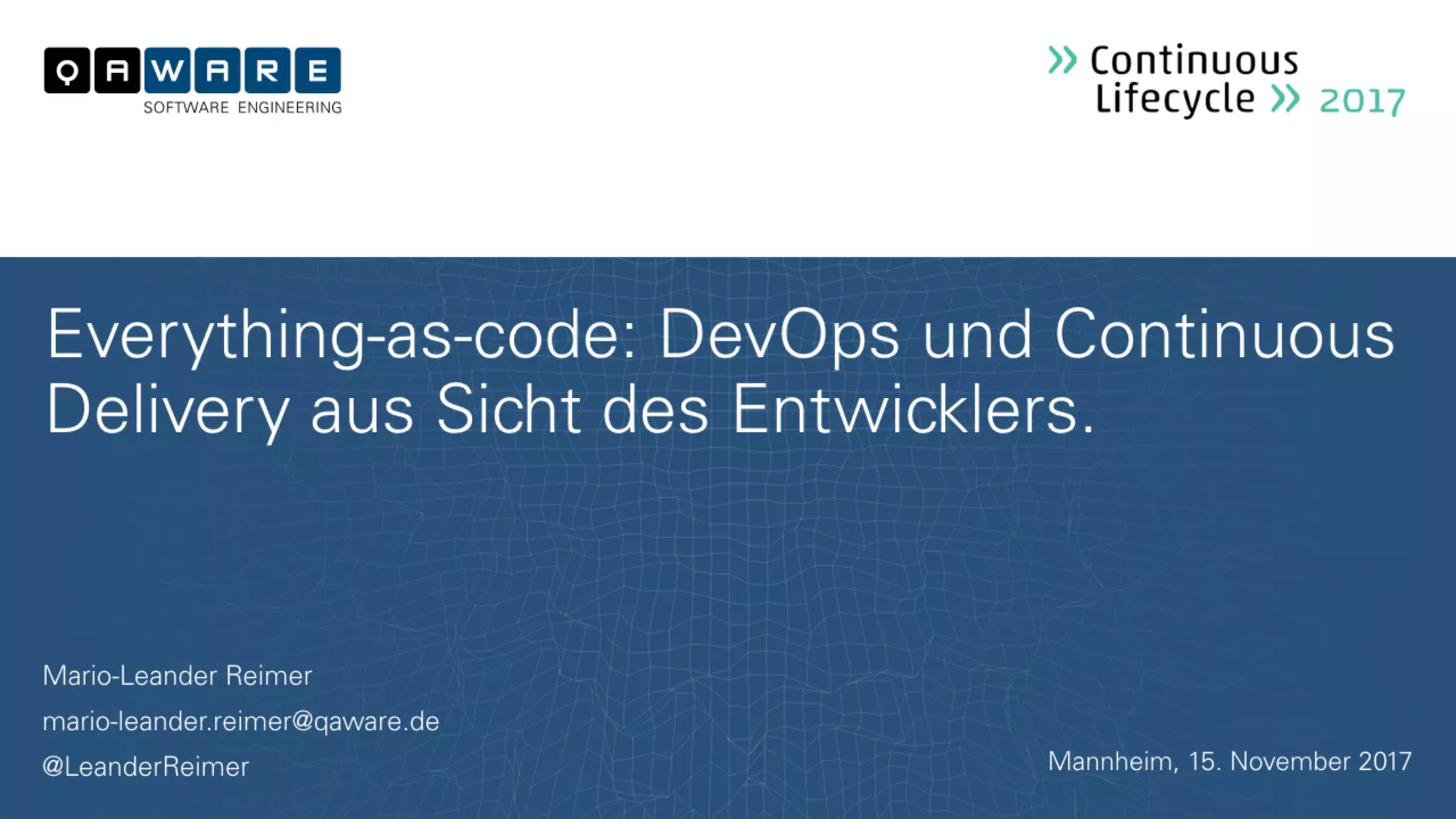 Everything-as-code: DevOps und Continuous Delivery aus Sicht des Entwicklers. | PPT