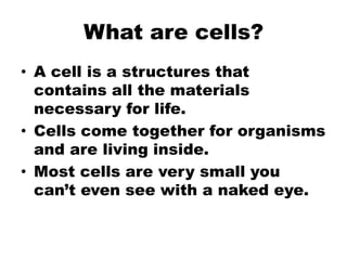 Everything about cells! | PPTX | Biological Sciences | Science