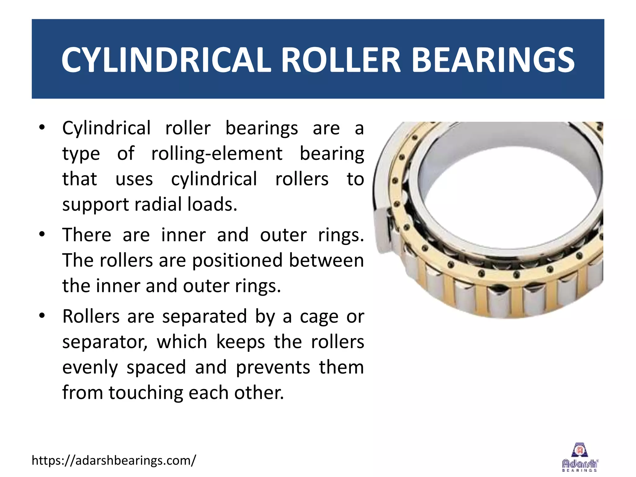 Cylindrical Roller Bearing Types and Uses | PPT