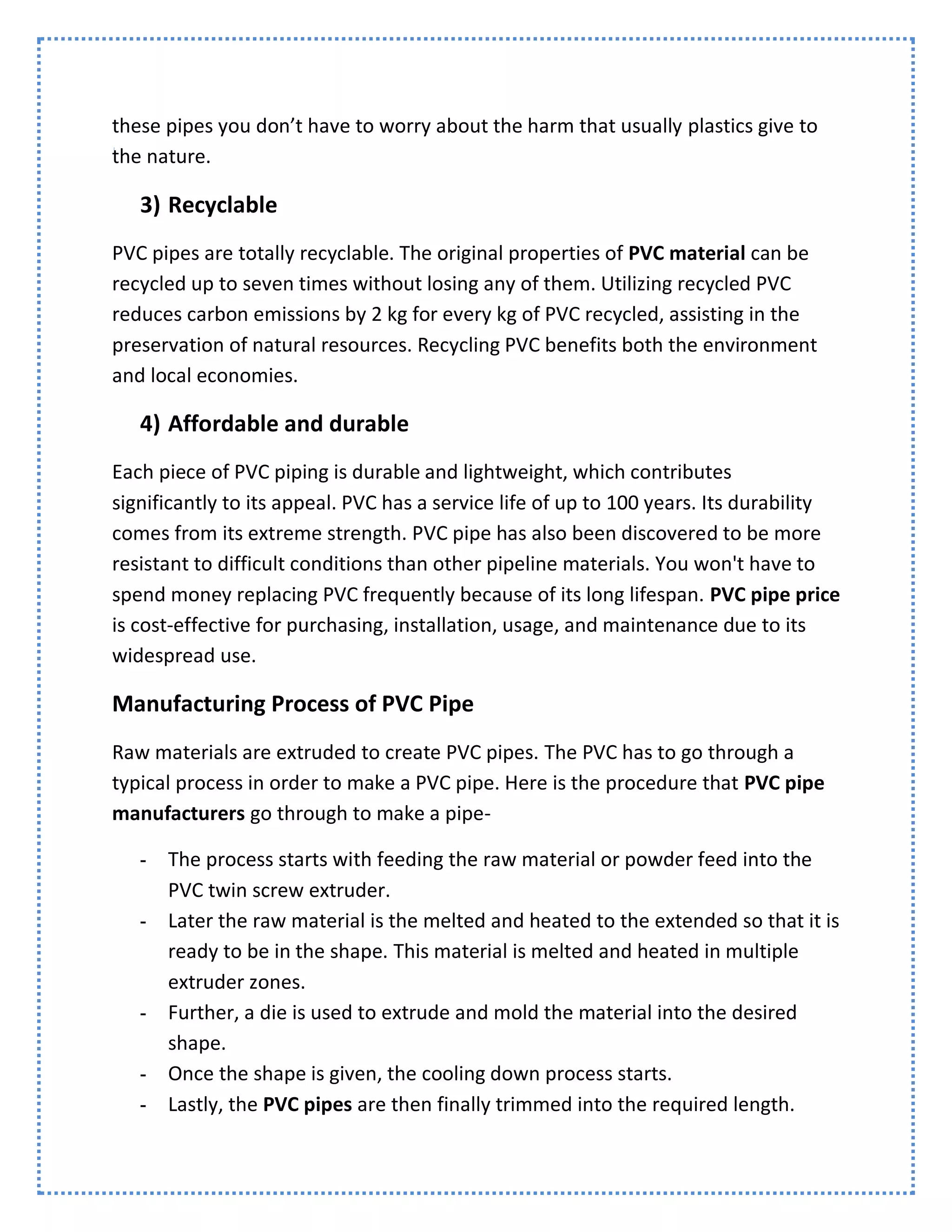 Everything about PVC Pipes, Types and its Manufacturing Process ...