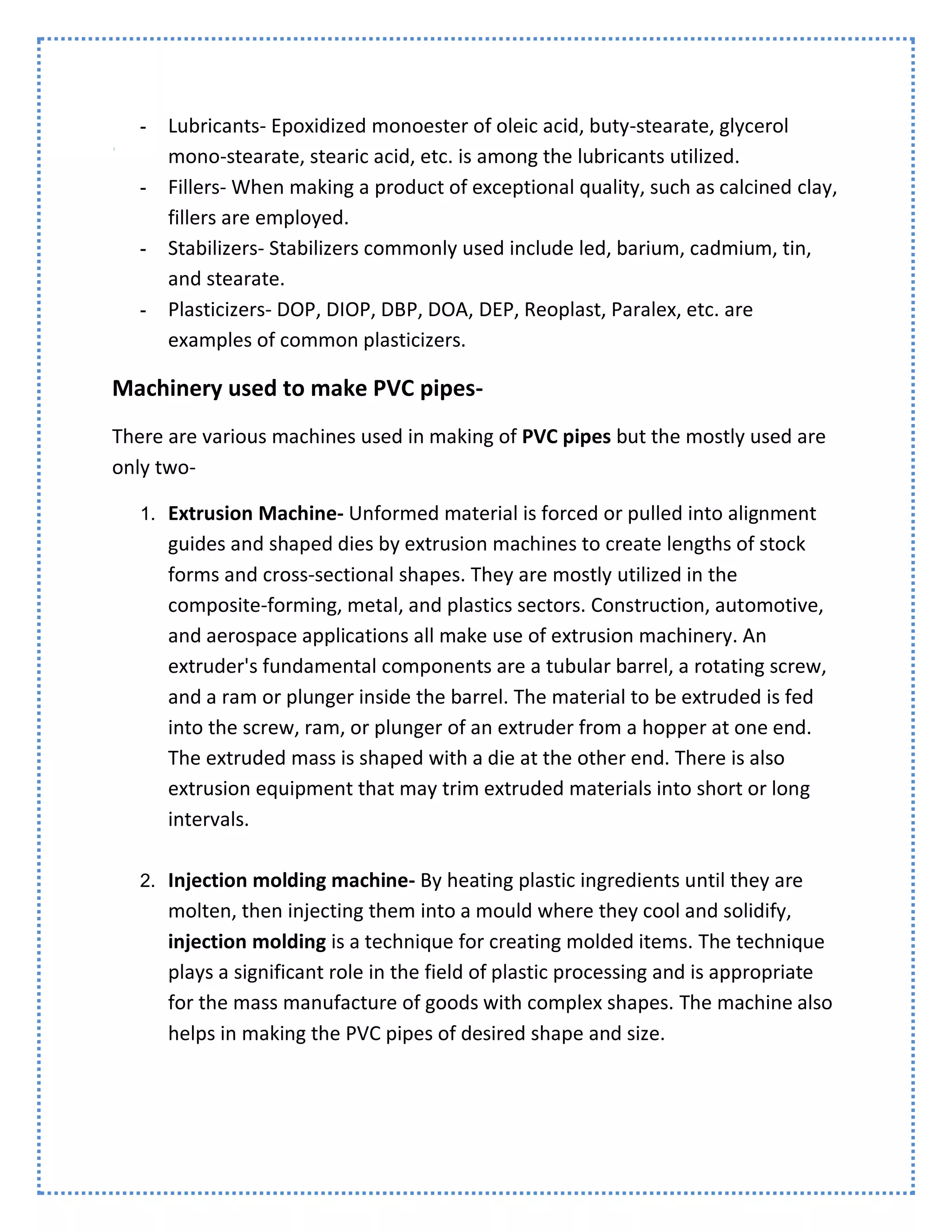 Everything about PVC Pipes, Types and its Manufacturing Process ...